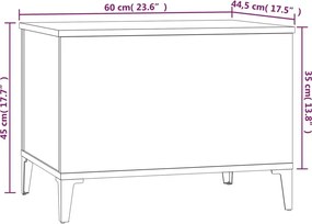 vidaXL Konferenční stolek 60x44,5x45 cm kompozitní dřevo [819578] Barva: bílá s vysokým leskem