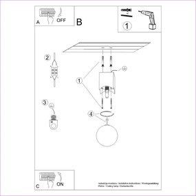 Stropní svítidlo v přírodní barvě se skleněným stínidlem 12x12 cm Rayer – Sollux