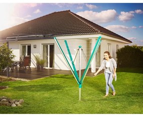 Venkovní sušák na prádlo ve stříbrné barvě 60 m Linomatic 600 Deluxe Cover – LEIFHEIT