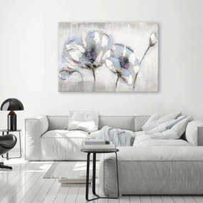 Gario Obraz na plátně Malované květiny v bílé barvě Rozměry: 60 x 40 cm