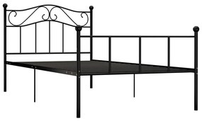 vidaXL Rám postele černý kov 90 x 200 cm