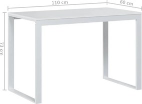 Počítačový stůl bílý 110 x 60 x 73 cm dřevotříska 30197