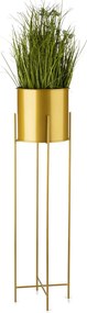 KOVOVÝ KVĚTINÁČ SE STOJÁNEM GOLDEN 95X21 CM ZLATÁ