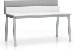 Kancelářský psací stůl SINGLE LAYERS s přepážkami, bílá / šedá