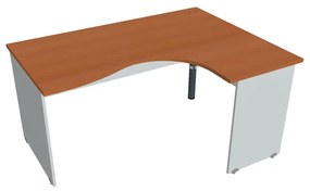 Stůl ergo levý 160*120 cm - Hobis Gate GE 2005 L Dekor stolové desky: třešeň, Dekor lamino podnože: šedá, Barva nohy: černá