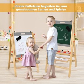 Costway Skládací 3 v 1 Dětská deska, výškově stavitelná dřevěná deska 50,5 ×