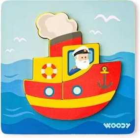 Woody Puzzle Baby - lodička / od 12 měsíců