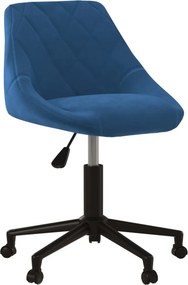 Otočná jídelní židle modrá samet 3089036