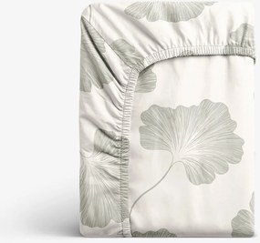 Goldea bavlněné napínací prostěradlo - listy ginkgo 200 x 200 cm