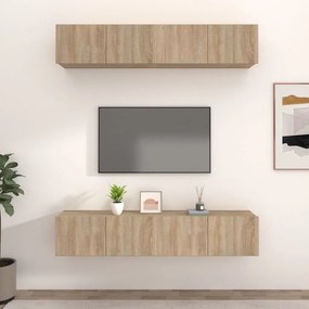 TV skříňky 4 ks dub sonoma 80 x 30 x 30 cm kompozitní dřevo 3114184