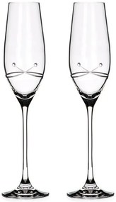Dekorant svatby Svatební sklenice na šampaňské Kiss s krystaly Swarovski 210 ml 2KS