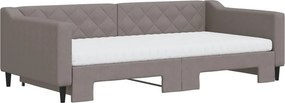 Válenda s přistýlkou a matracemi taupe 100 x 200 cm textil 3197452