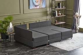 Atelier del Sofa Rohová sedací souprava Fly Left - Anthracite, Antracitová