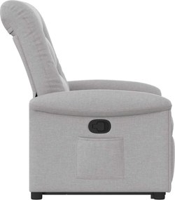 Zvedací polohovací křeslo obláčkově šedé textil 3303263