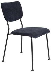 OnaDnes -20% Tmavě modrá manšestrová jídelní židle ZUIVER BENSON