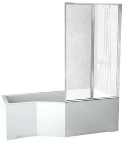 Besco Integra akrylátová vana s dvoudílnou zástěnou Délka vany: 150cm, Orientace: Levá