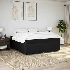 Box spring postel s matrací černá 180x200 cm textil 3285590