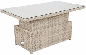 Zahradní sestava 5+1 polyratan / látka Hnědá