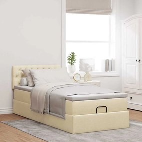 Osmanský rám postele s matrací krémově 80x200cm textil 3312351