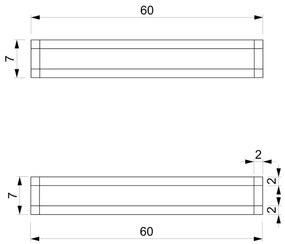 Nástěnný věšák na ručníky 7x60 cm bílá