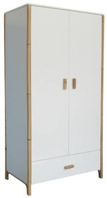 Théo Bébé Bílá lakovaná šatní skříň Oceane 175 x 90 cm