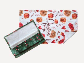 KUCHYŇSKÉ UTĚRKY MS HOME CHRISTMAS SADA 2 KS 38X60 CM VZOROVANÉ
