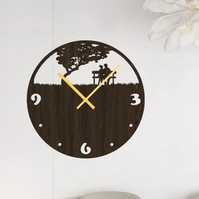 dřevo života Nástěnné hodiny SETKÁNÍ Zvolte barvu dekoru: Wenge, Zvolte velikost hodin (cm): 35x35