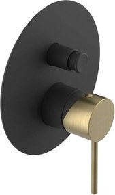 Sapho Ultramix - Baterie pod omítku, pro 2 spotřebiče, s tělesem, matná černá/matná zlatá UT042BG