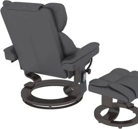 HOMCOM Relaxační křeslo s masážní funkcí a podnožkou Masážní křeslo s funkcí polohování, imitace kůže, černé