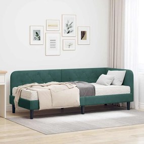 Rohový rám postele Tmavě zelená 80 x 200 cm samet 3394136