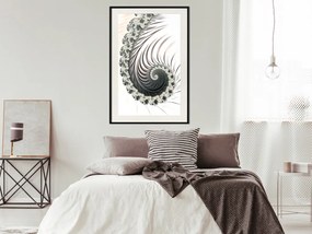 Plakát Extáze - abstraktní vlnkovitý vzor s řasami vytvářející vír na bílém pozadí