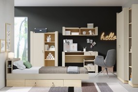Meblar Regál/knihovna SALERNO SA15 Kombinace barev: Makadamia/ Dub Mavelie