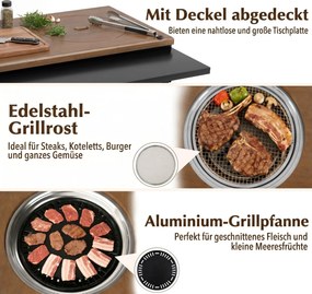 Costway Grilovací vozík Venkovní grilovací stůl na kolečkách na pizzu