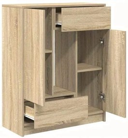 Komoda, 2 dveře, 2 zásuvky, dřevo, dub sonoma, NoBi JONDA