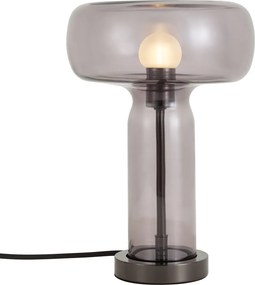 Stolní lampa Hotel Chic kovově šedá s kouřovým sklem - Amara