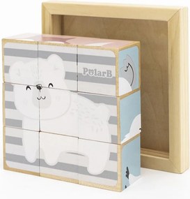 Dřevěné puzzle kostky Viga zvířata 9 dílů