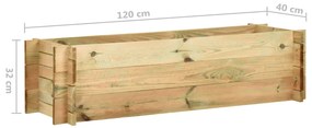 Vyvýšený zeleninový záhon impregnovaná borovice 120 cm,  43349