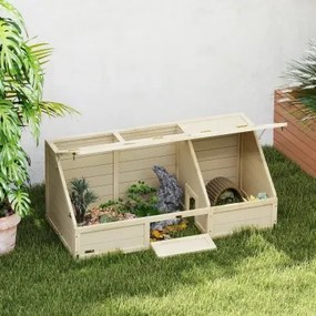 PawHut Krabička na želvy, venkovní výběh pro želvy, bezpodlahový design, snadno otevřitelné, dům pro želvy, přírodní