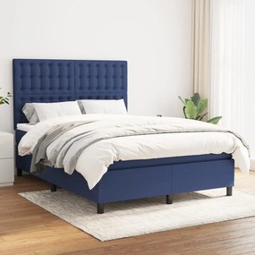 Box spring postel s matrací modrá 140x200 cm textil 3142103