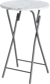 Sada 2 ks cateringových skládacích barových stolů MARLE 60 cm mramorově bílá