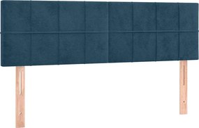 Box spring postel s matrací a LED tmavě modrá 140x200 cm samet 3134409