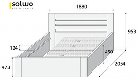 Masivní postel AMANDA - Solwo Design Dřevo a odstín oleje: DUB Cink - Olej odstín DO204, Rozměr spací plochy: 220x200