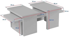 Designový konferenční stolek Xanthe 110 cm šedý