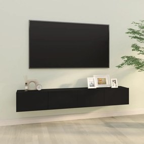 Nástěnné TV skříňky 2 ks černé 100x30x30 cm kompozitní dřevo