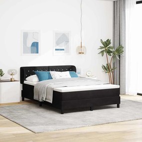 Postel s boxspringem s čelo Černá 140 x 200 cm samet 3340336