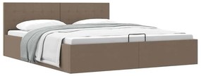 Rám postele s úložným prostorem taupe textil 160 x 200 cm 285598