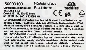 TEDDIES Sada dřevěného nádobí / Prkénko, váleček, palička / 20 cm / od