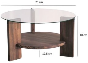 Konferenční stolek MONDO 40x75 cm borovice/čirá