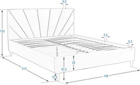 Čalouněna postel 140x200 SOLE 96 v tmavě šedé barvě s roštem ECOMATRACE