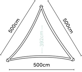 Platinum Nepromokavý Trojúhelník dreamsail  5,0 x 5,0 x 5,0 m Barva: Šedá